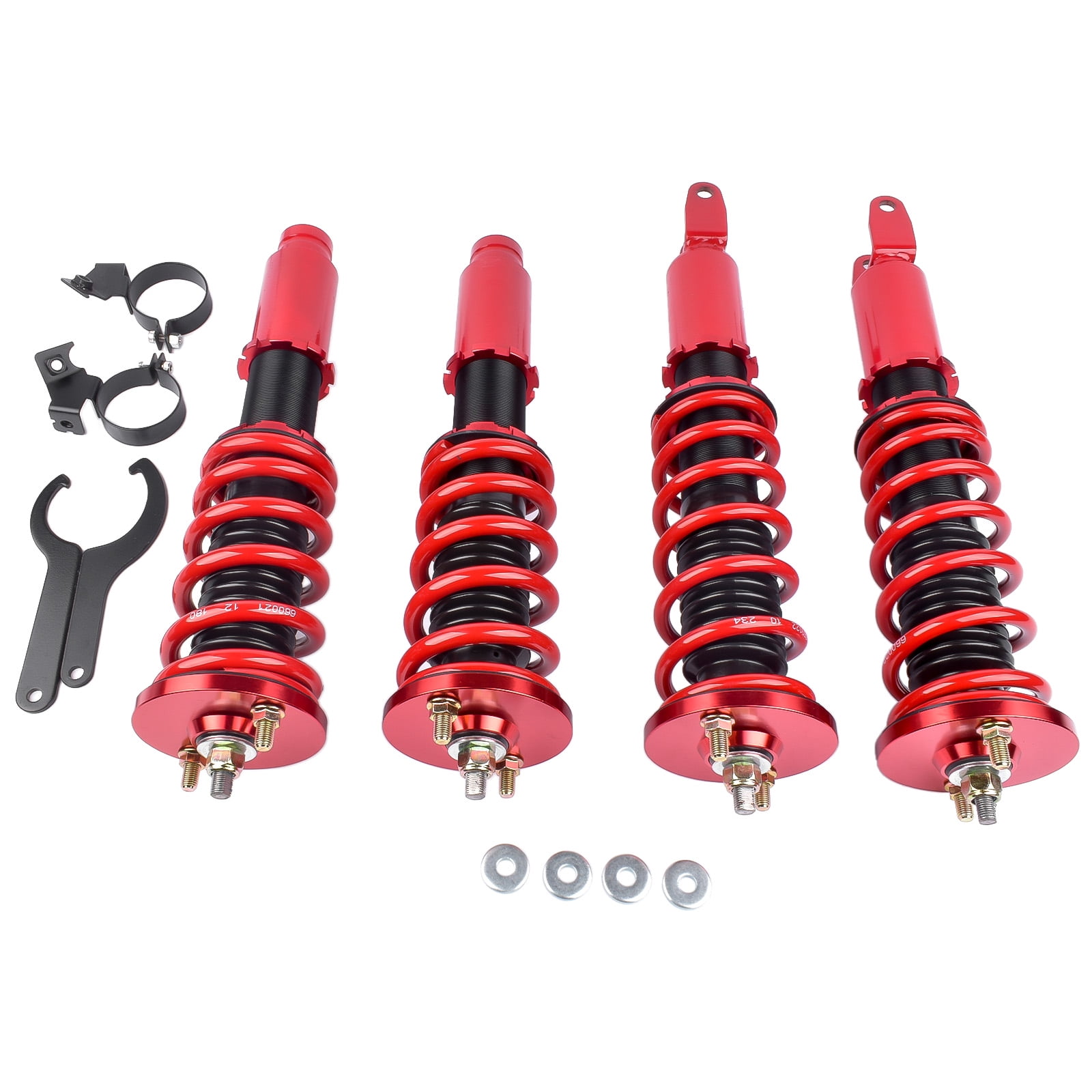 GELUOXI Red Height Adjustable Coilover Suspension Spring Kit for Honda ...