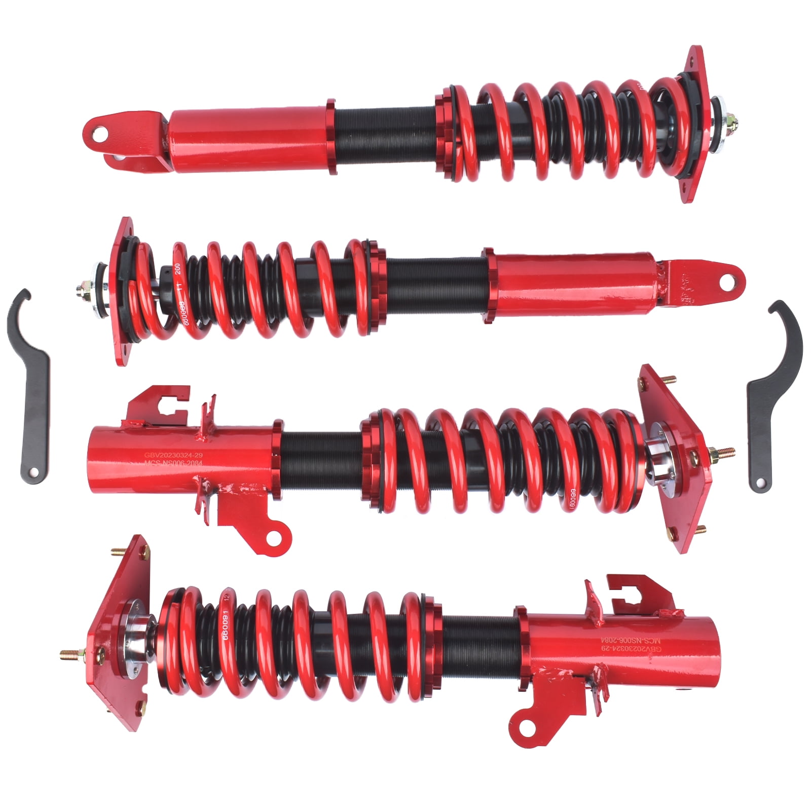 GELUOXI Set of 4 Coilovers Struts Suspension Springs Kits for Nissan ...