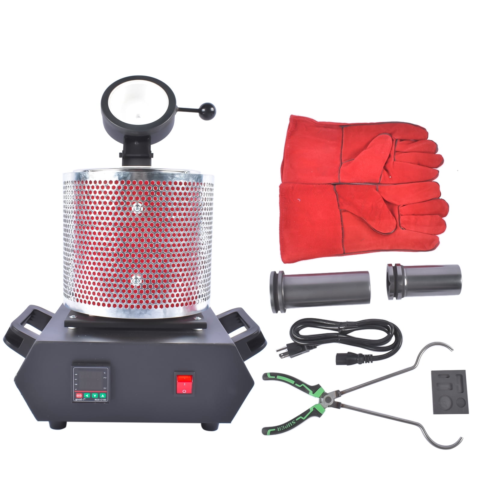 GELUOXI Upgraded 1+3KG Gold Melting Furnace 1500W 1100°C/2012°F ...