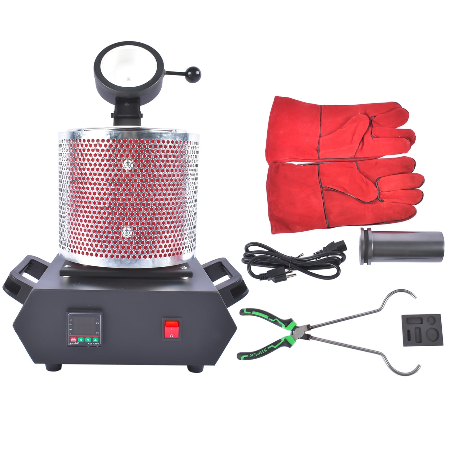 GELUOXI Upgraded 2KG Gold Melting Furnace 1500W 1100°C/2012°F, Compact ...