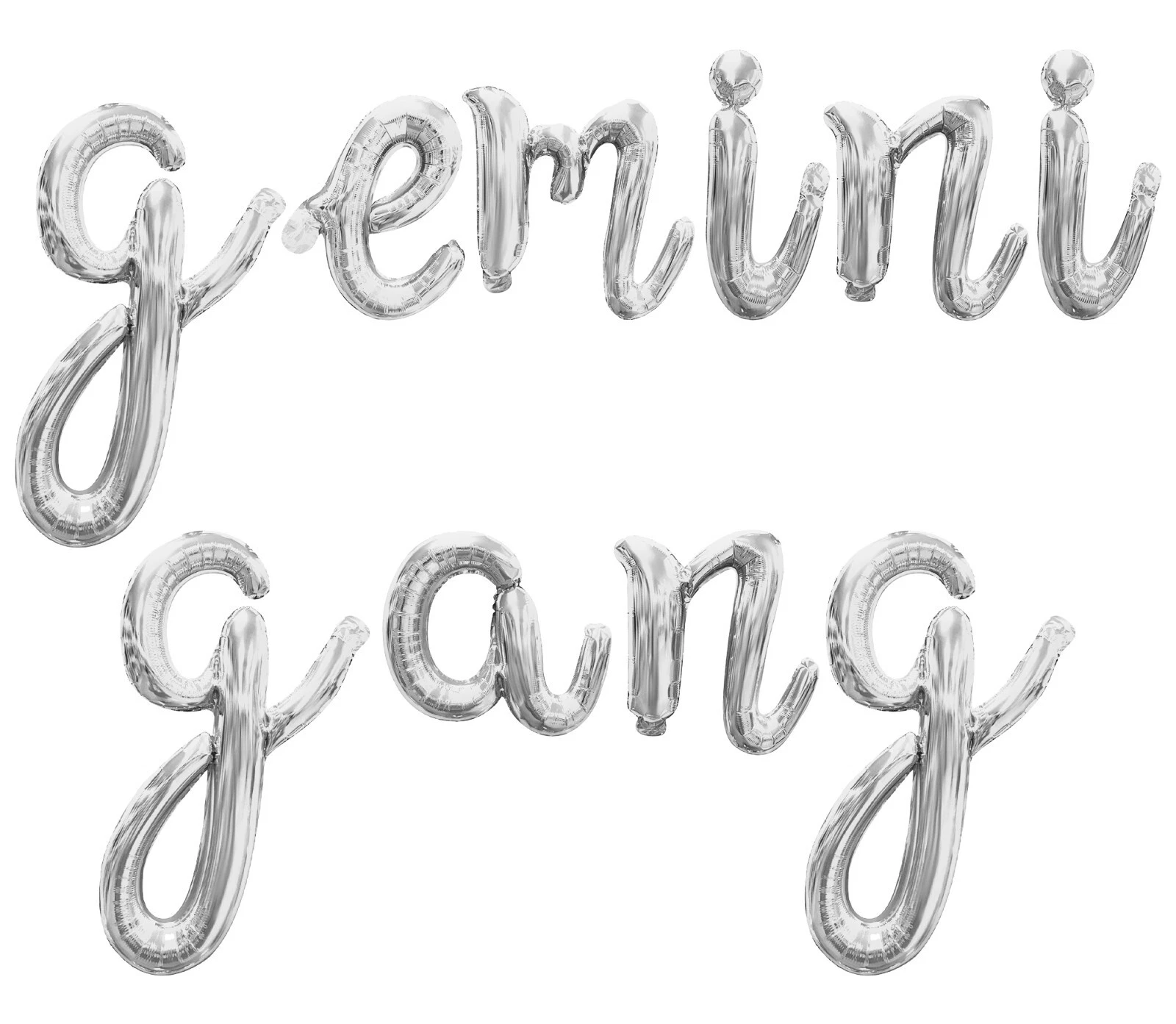 GEMINI GANG Cursive Script Letter Balloon Banner - Birthday Party ...