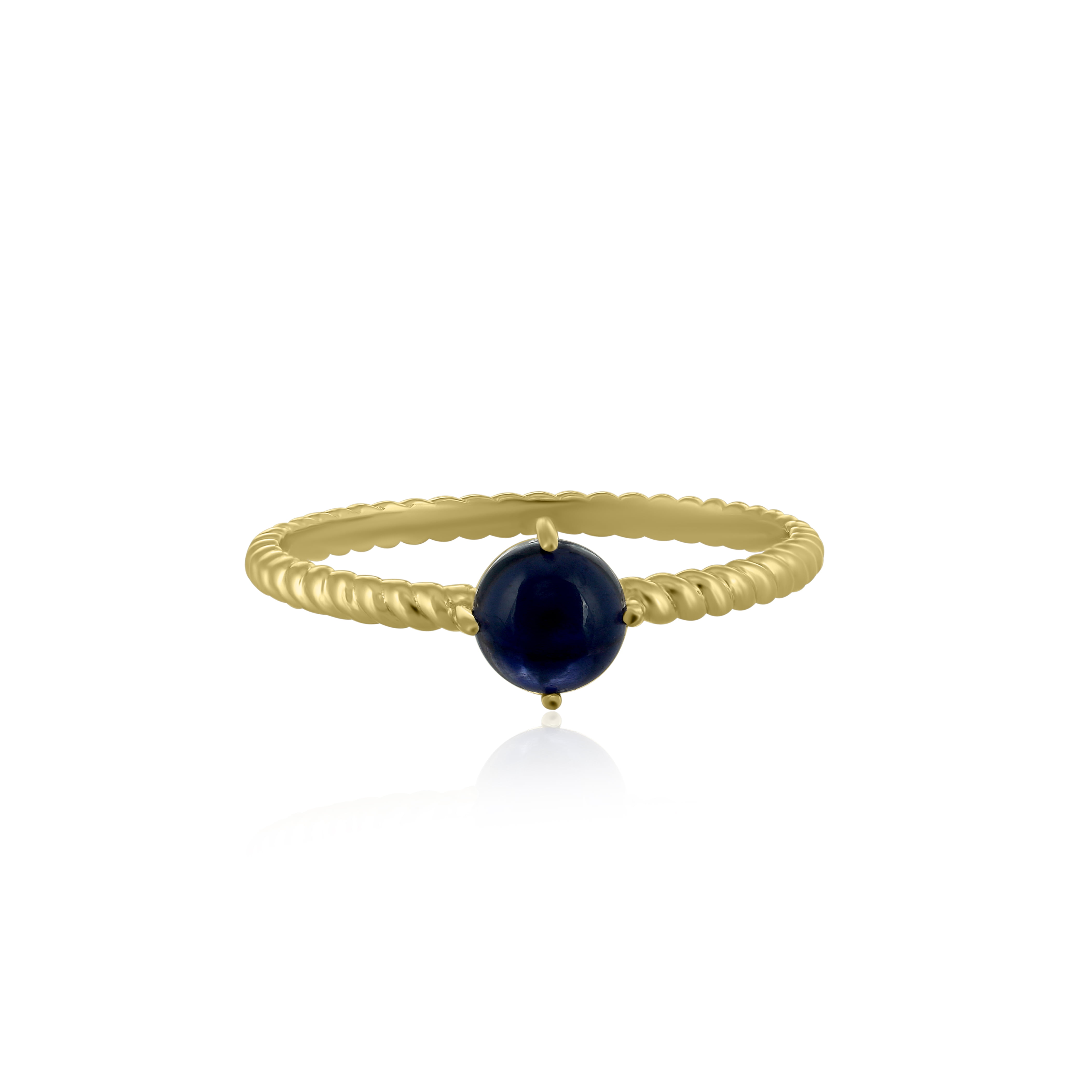 Gemistry Maya 14k Gold Round Solitaire Iolite Gemstone Stackable Ring ...