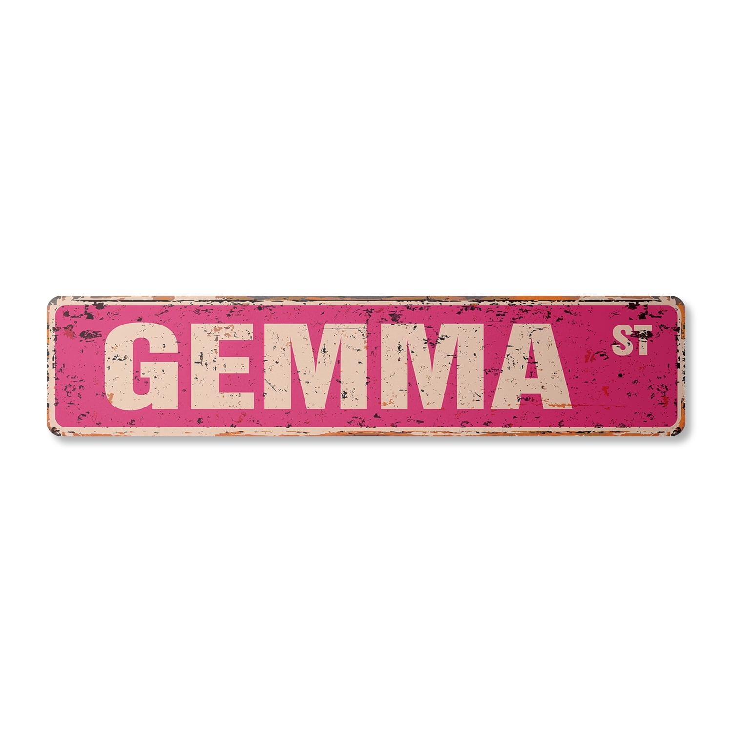GEMMA Vintage Plastic Street Sign Childrens Name Room Sign | Indoor ...