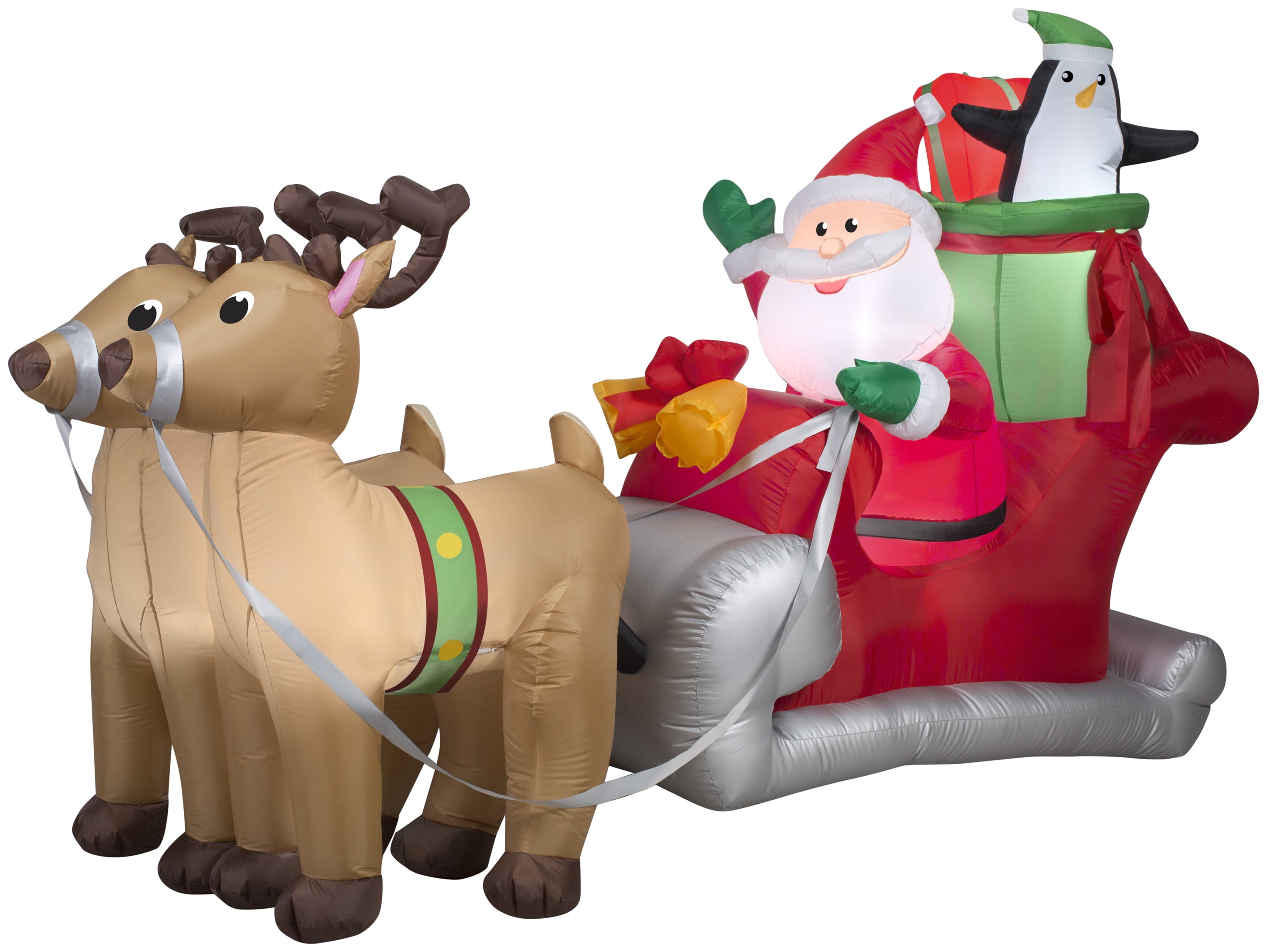 GEMMY INDUSTRIES Christmas Decoration, Inflatable Santa & Sleigh, 5-Ft ...