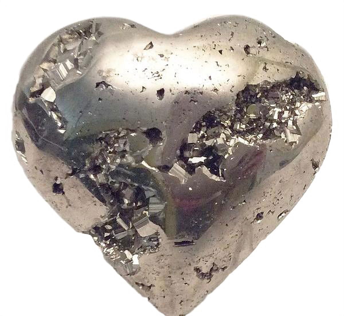 GEMS ROCK Pyrite Carved Heart - approx 3" - Gift Packaged in Velvet ...