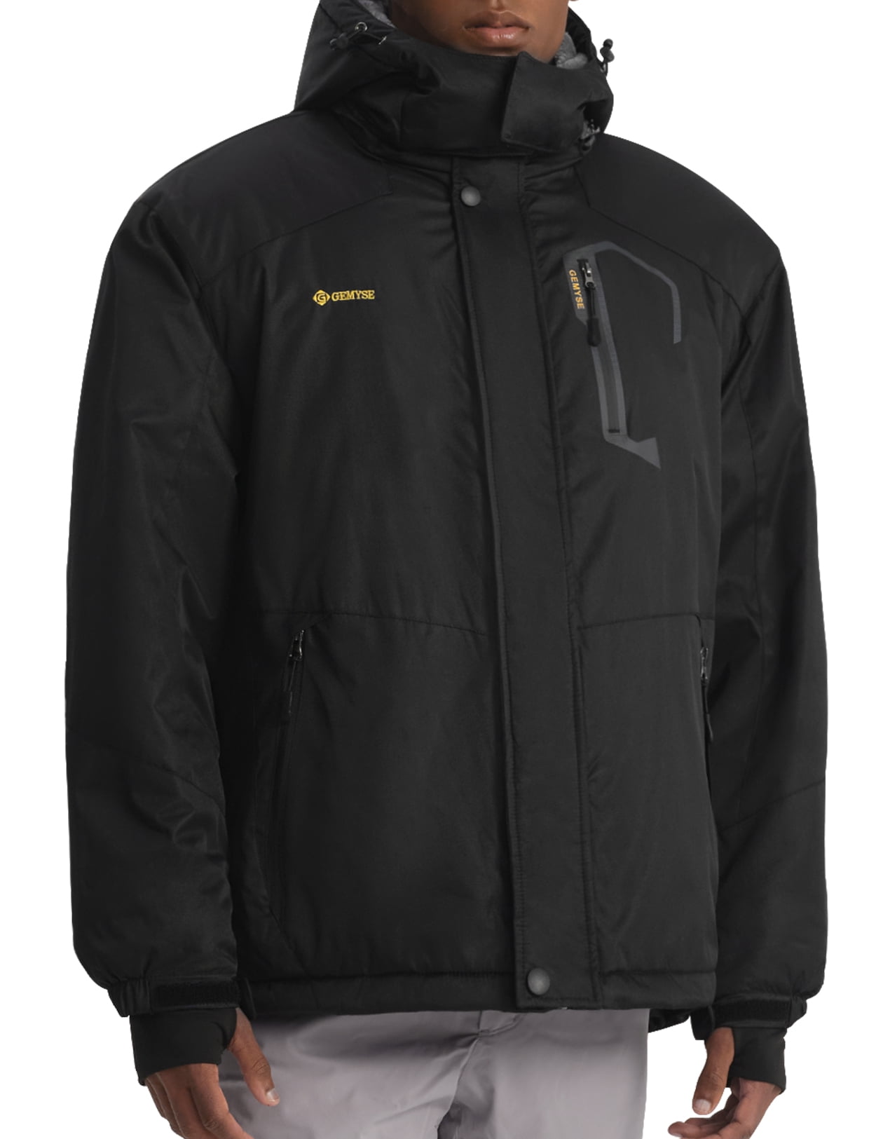 GEMYSE Men's Mountain Waterproof Ski Snow Jacket Winter Windproof Rain ...