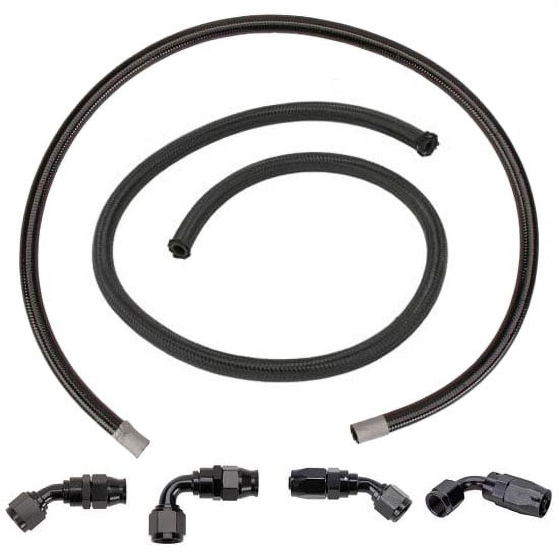 GEN II Power Steering Hose Kit, AN6, Black Hose/Anodized Fittings ...
