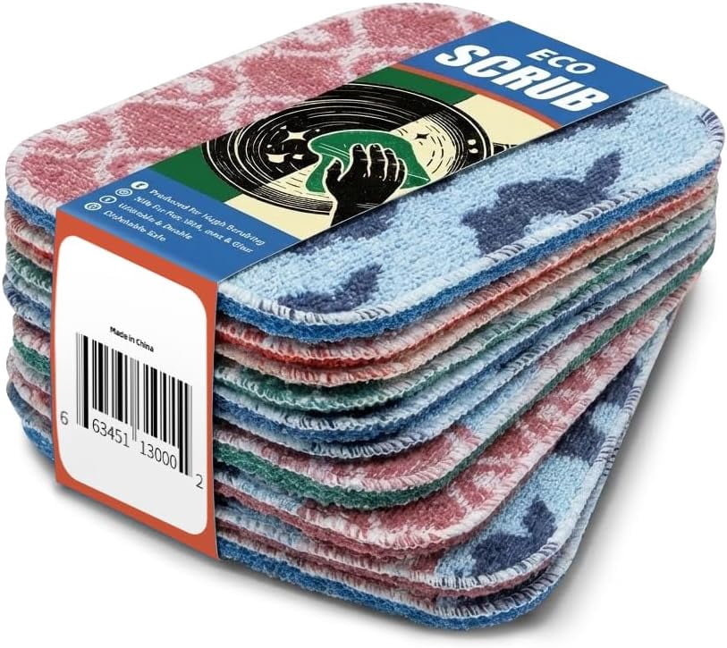 GEN II Reusable Dish Scrubbers (10-Pack), Dual-Sided Heavy Duty ...