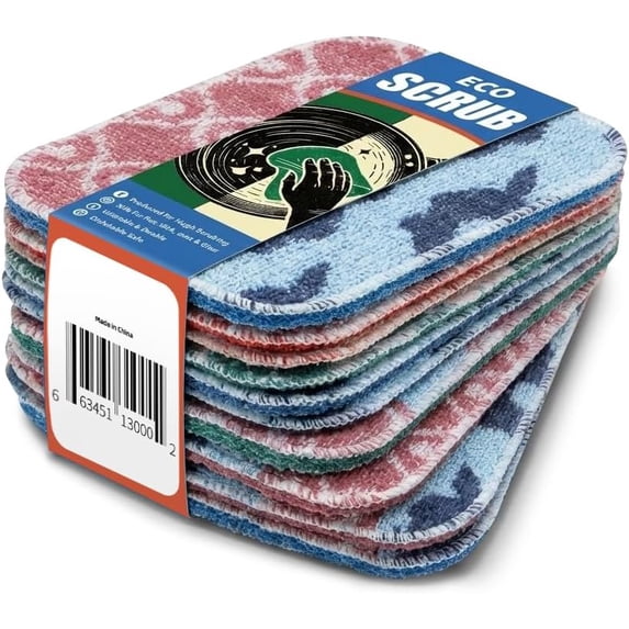 GEN II Reusable Dish Scrubbers (10-Pack), Dual-Sided Heavy Duty ...