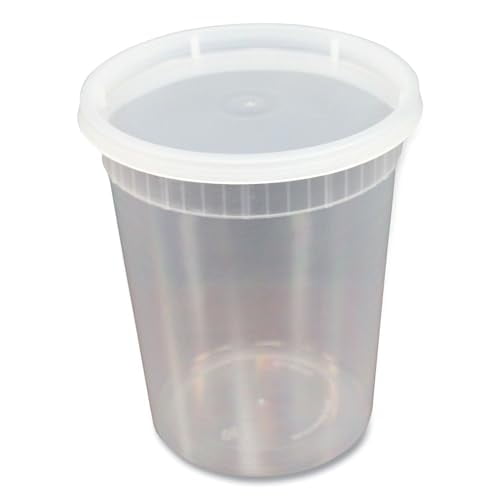 GEN TD40032E Plastic Deli 32 oz. Plastic Container with Lid - Clear ...