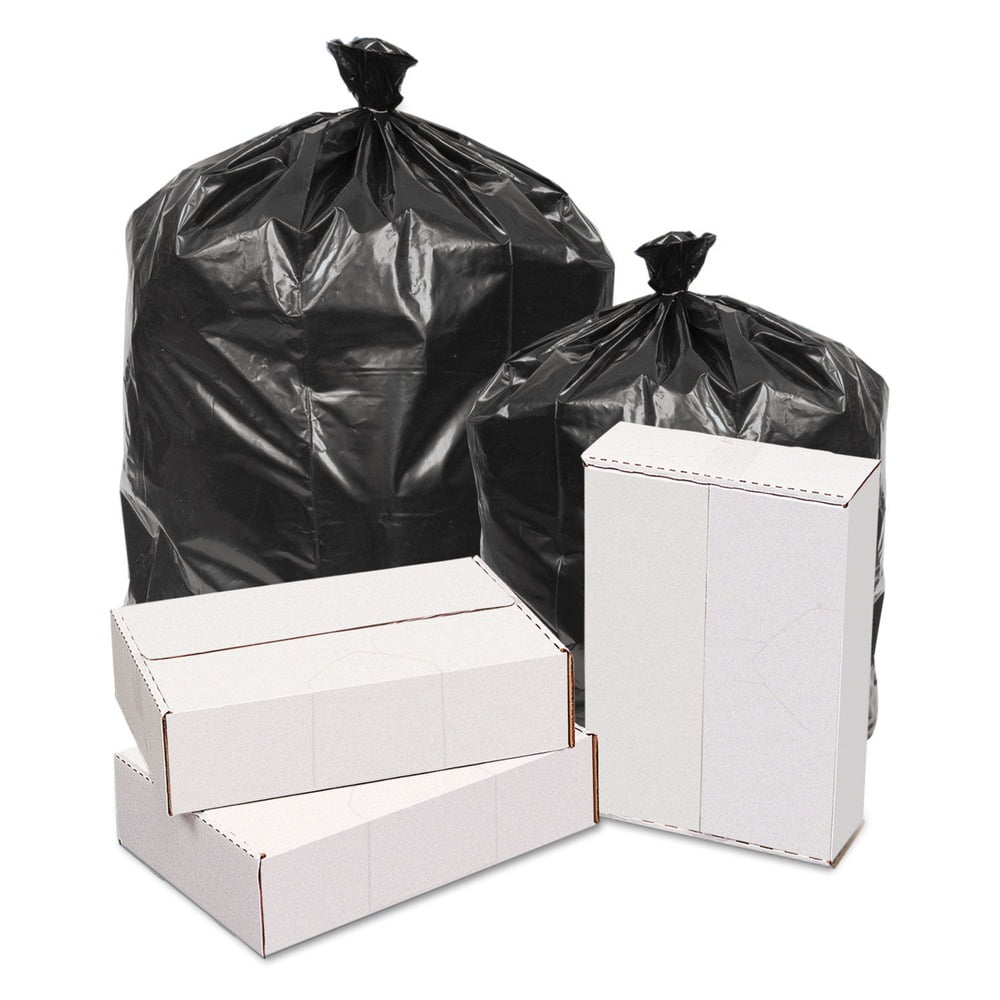 GEN Waste Can Liners, 60 gal, 1.6 mil, 38" x 58", Black, 10 Bags/Roll, 10 Rolls/Carton - Walmart.com