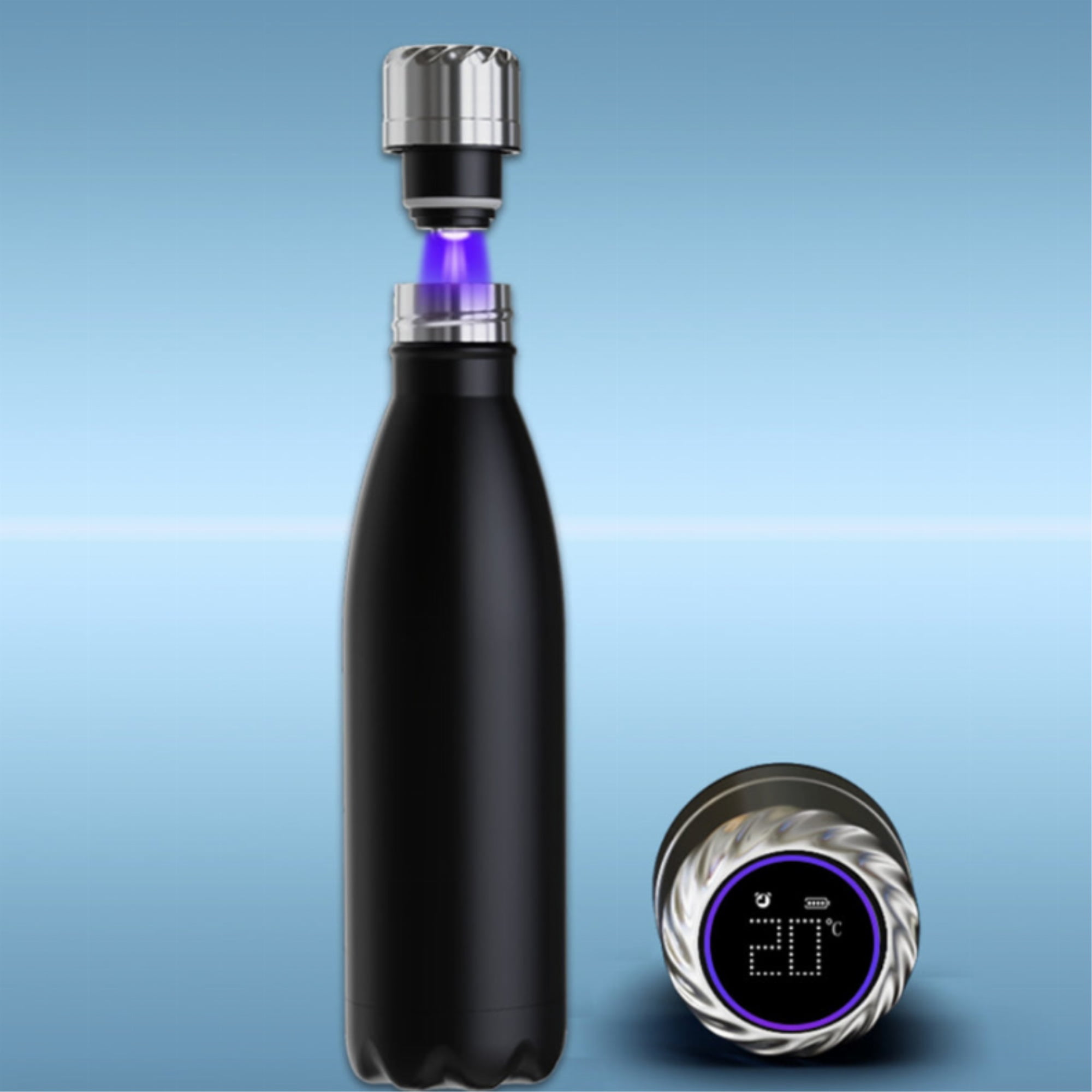 GEN X UV Light Safe And Smart Water Bottle Basic Black - Walmart.com