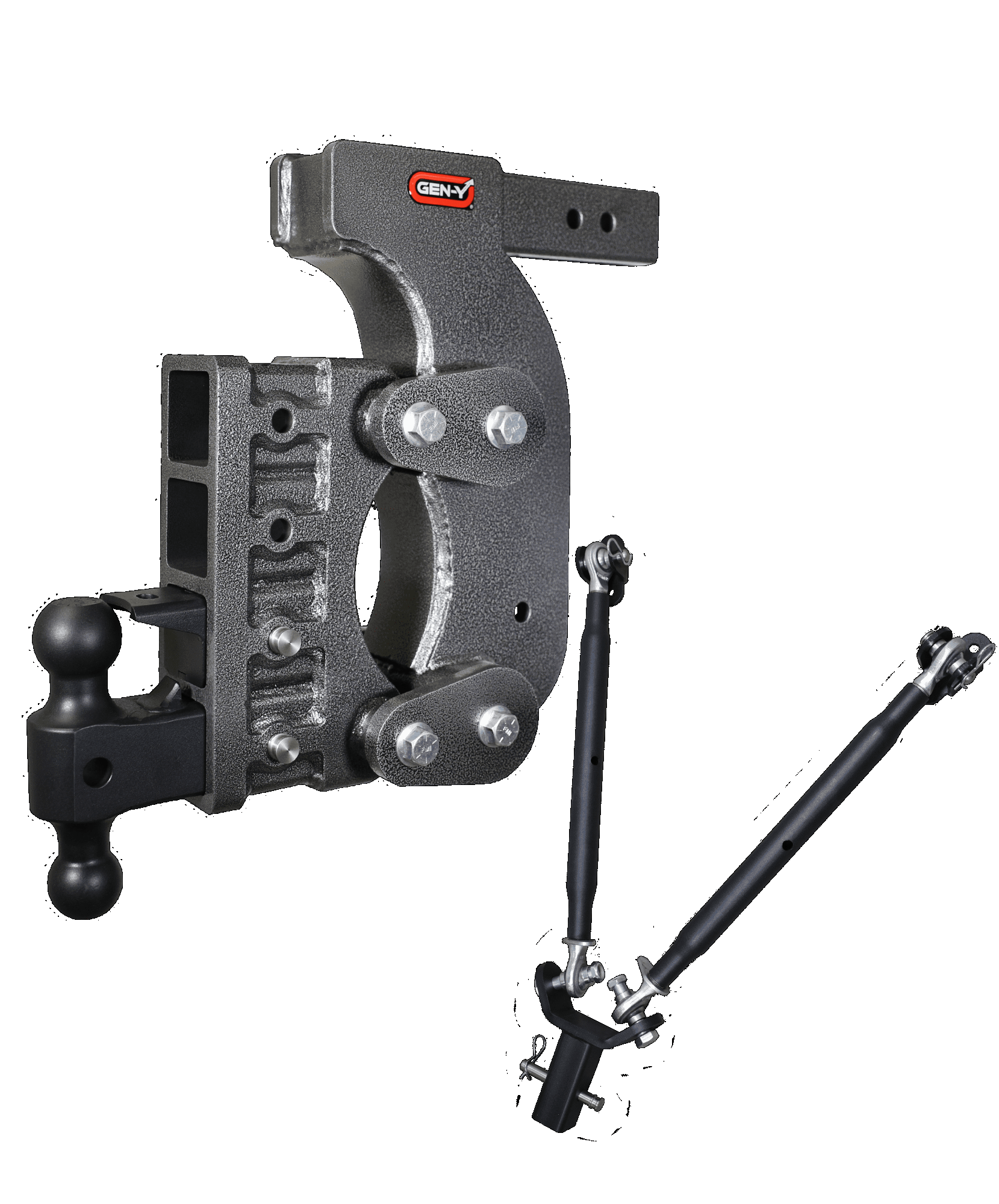 "GEN-Y BOSS TORSION-FLEX 15"" Hitch, Dual-Ball, Pintle Lock, Stabilizer ...