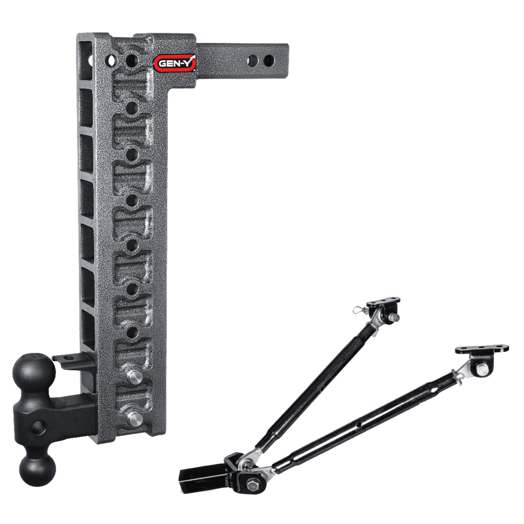 GEN-Y GH-329 MEGA-DUTY Adjustable 20" Drop Hitch with GH-031 Dual-Ball ...