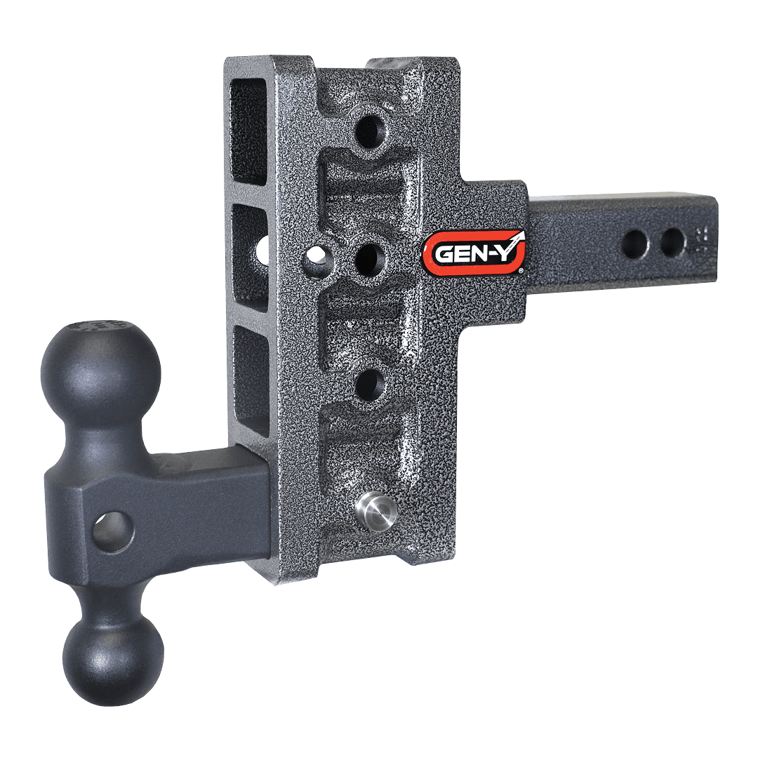 GEN-Y GH-414 MEGA-DUTY Adjustable 5" Offset Drop Hitch with GH-031 Dual ...