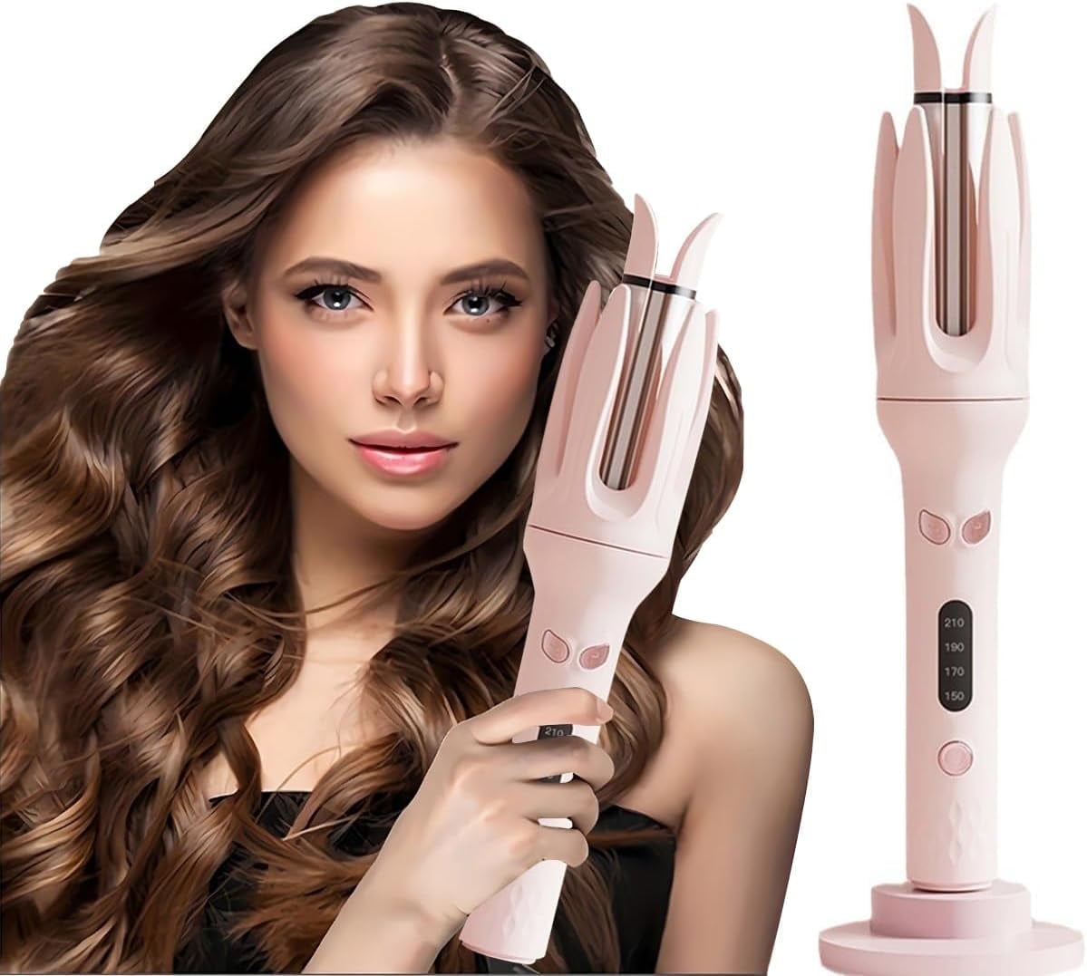 GENAI 889 Auto-Rotating Curling Iron, 1.5-inch Ceramic Barrel, 4 Heat ...
