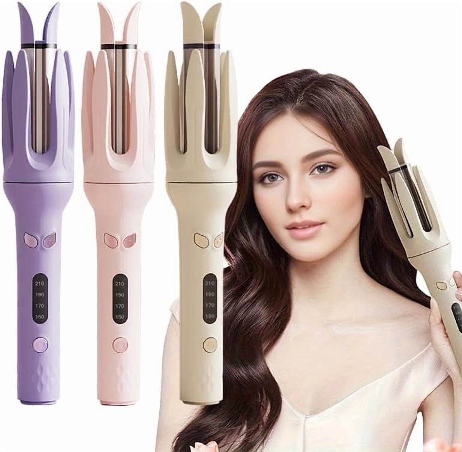 Hair Curler, Double Ceramic Curling Irons with 1.5" Rotating Barrel, 4 ...
