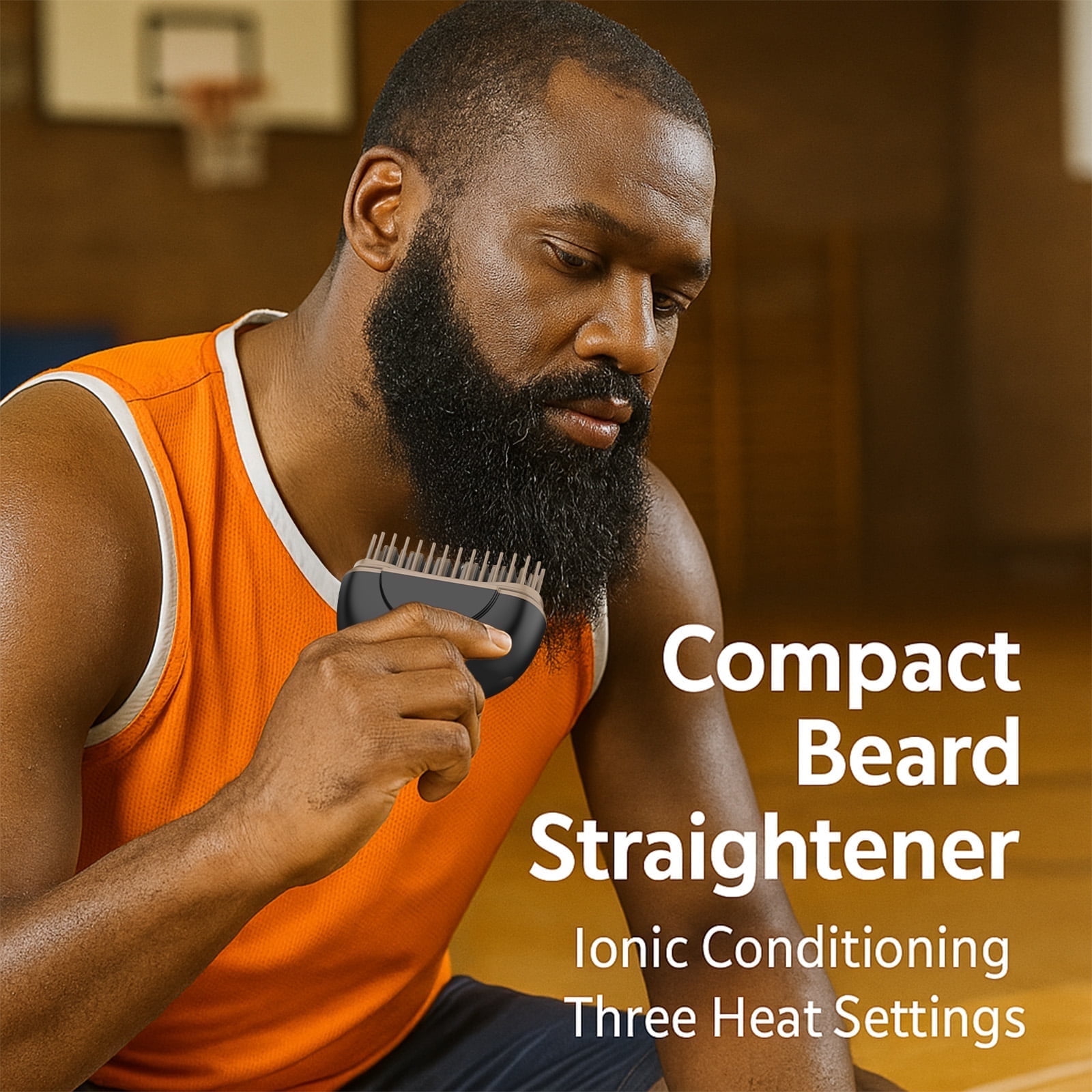 GENAI HG-168 Beard Straightener for men wireless 3 Heat Settings ...