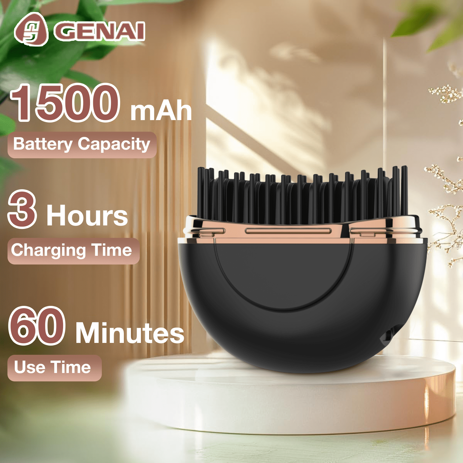 GENAI HG-168 X Beard Straightener for Men - Heated Beard Brush ...