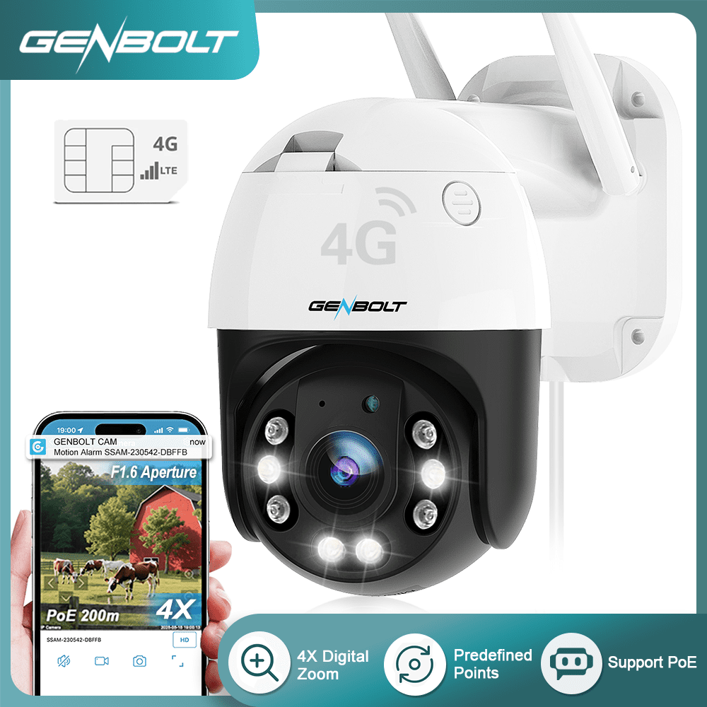 GENBOLT 3G/4G LTE Security Camera Outdoor No WiFi Cellular CCTV Camera with Sim Card IP ...