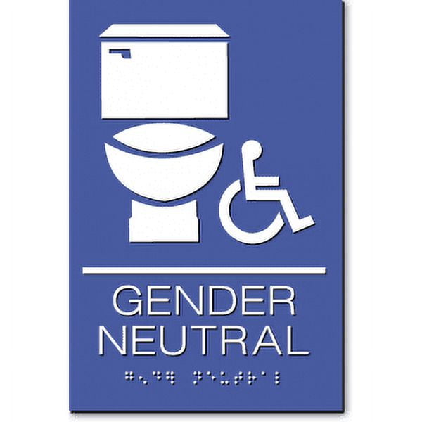 GENDER NEUTRAL Accessible Restroom Sign-Blue / White (2 Units ...