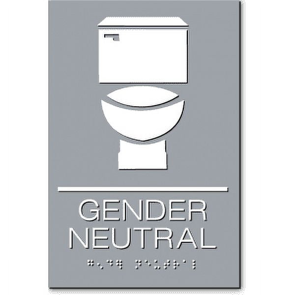 GENDER NEUTRAL Restroom Sign-Gray / White (1 Unit) - Walmart.com