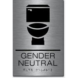 GENDER NEUTRAL Restroom Sign-Steel / Black (2 Units) - Walmart.com