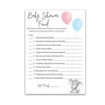 GENDER REVEAL Party Baby Shower FEUD Game — Pack of 25 — Elephant Pink or Blue Fun Shower Family ...