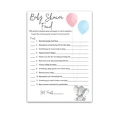 GENDER REVEAL Party Baby Shower FEUD Game — Pack of 25 — Elephant Pink or Blue Fun Shower Family ...