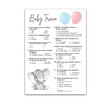 GENDER REVEAL Party Game — BABY TRIVIA Game — Pack of 25 — Elephant Pink or Blue Fun Baby Facts ...