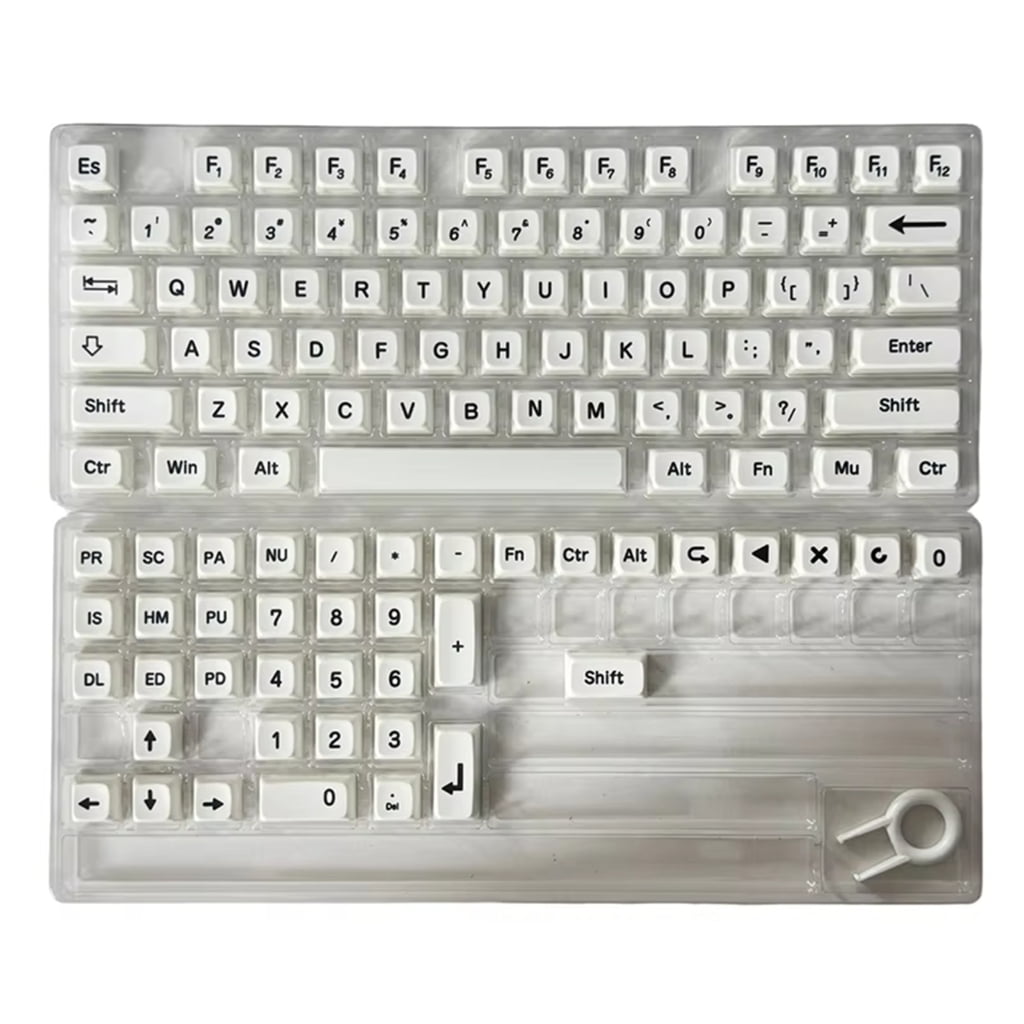 GENEMA 113 Key XDA Profile Large Font Keycaps Simple Black White Theme ...