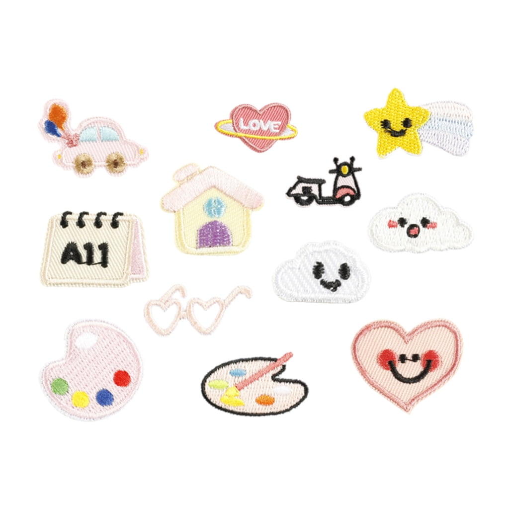GENEMA 12 Pcs Sewing Patches Cloud Embroidered Patches House Iron On ...