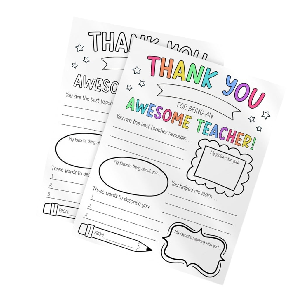 GENEMA 2Pcs Teacher Appreciation Coloring Posters For Kids Classroom ...