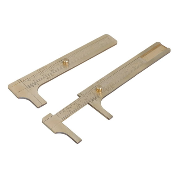 GENEMA 2pcs Compact Brass Calipers double Scale Measurement Tool Clear ...