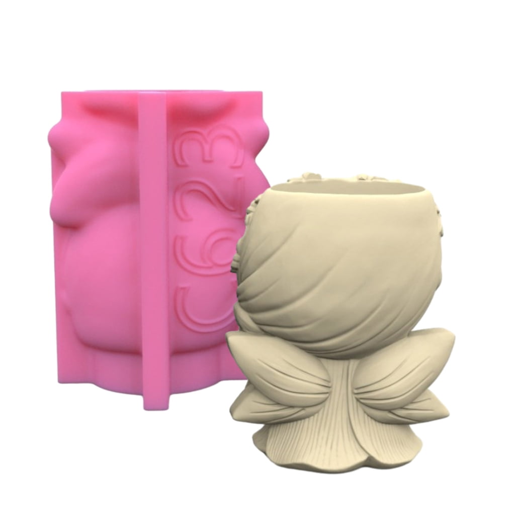 GENEMA 3D Girl Pen Holder Silicone Mold Table Ornament Succulent ...