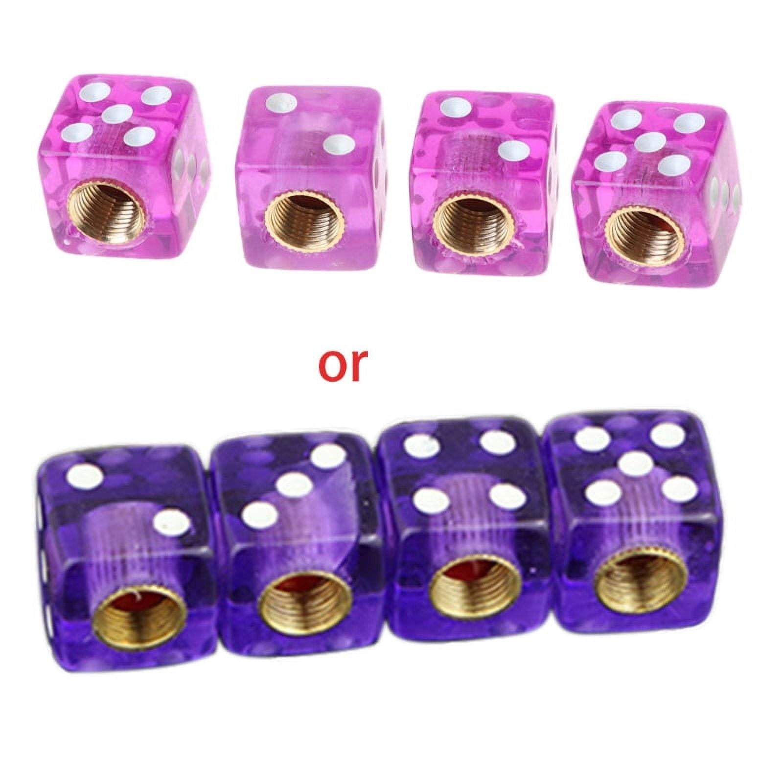 GENEMA 4pcs Dice Shape Car Truck Wheel Tire Air Valve Stem Cover Dust ...