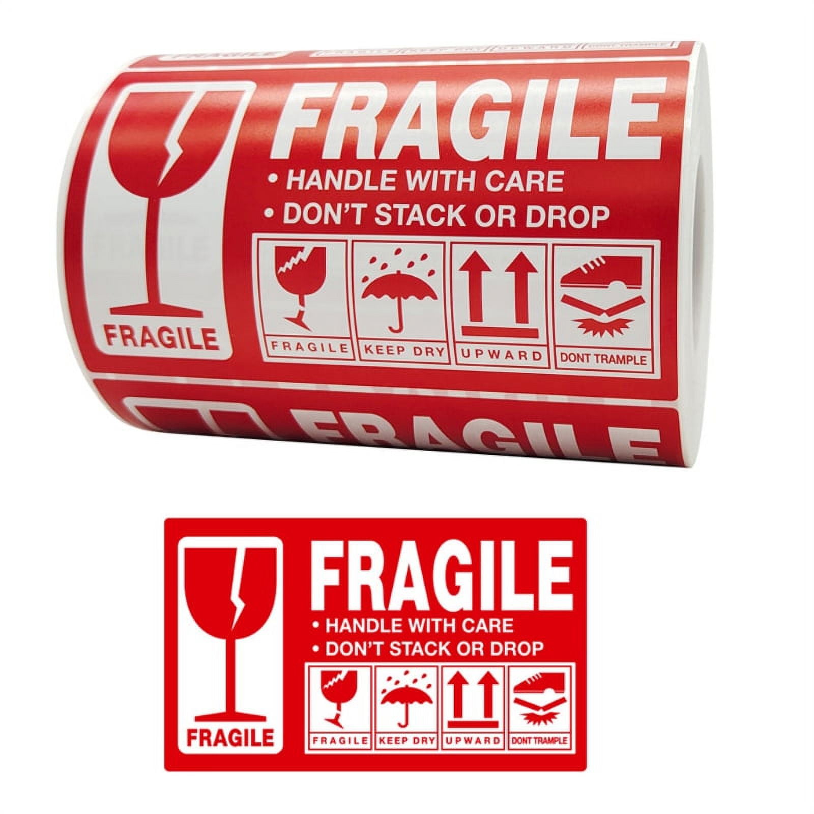 GENEMA 500pcs Fragile Stickers Warning Label Sticker Handle With Care ...