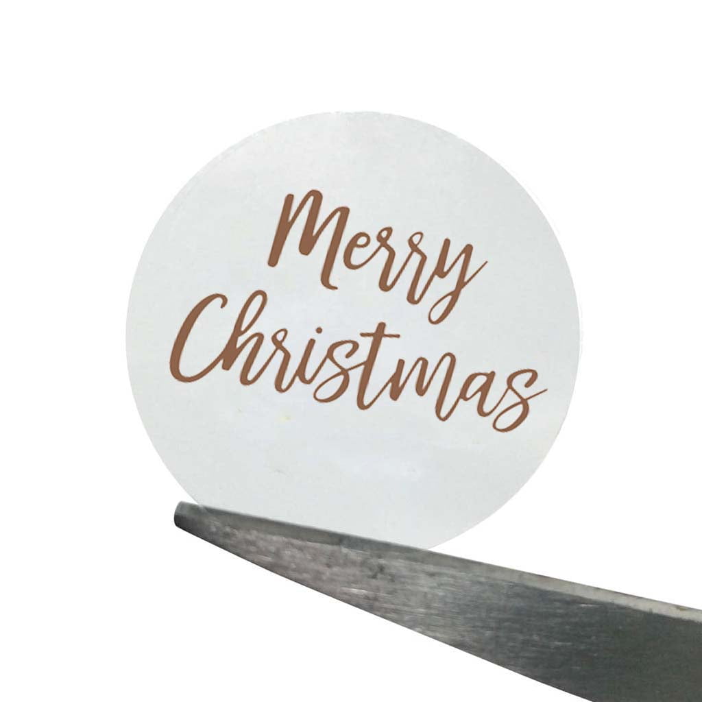 GENEMA 500pcs Round Transparent Merry Christmas Stickers Envelope Gift ...