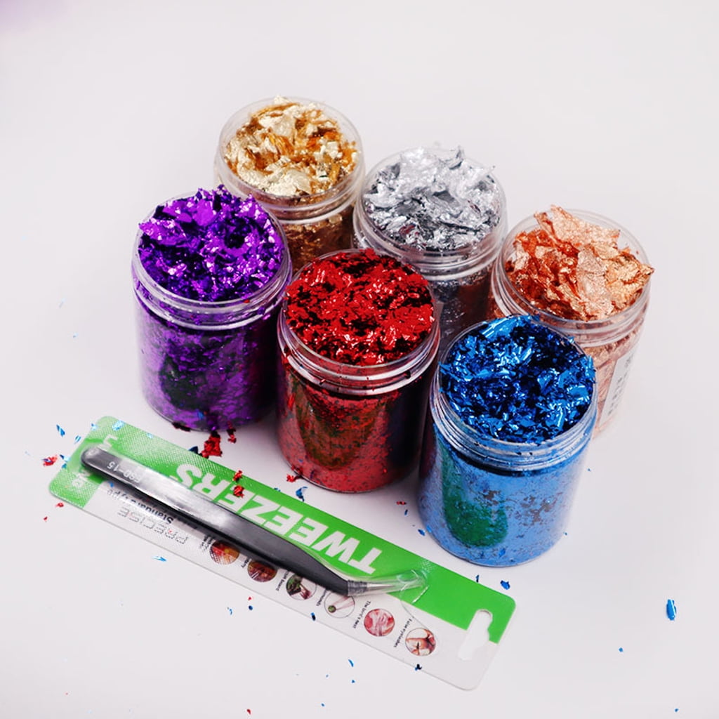 GENEMA 6 Color Metallic Foil Kit Resin Flakes Gold Leaf Gilding Epoxy ...