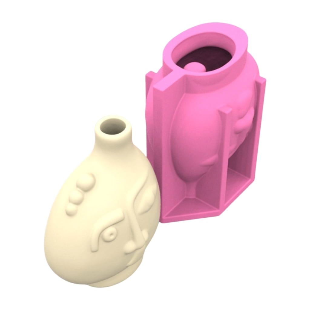 GENEMA Abstract Face Shape Vase Molds for Concrete Flower Pots and ...