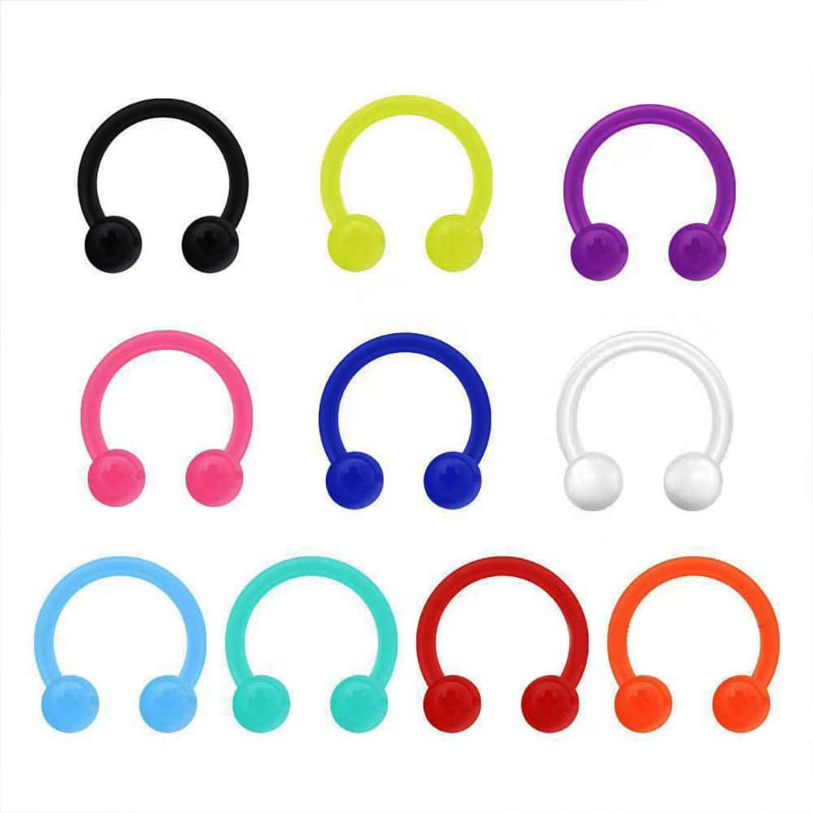 GENEMA Acrylic Piercing Nose Ring Captive Bead Nose Hoop Rings Non ...