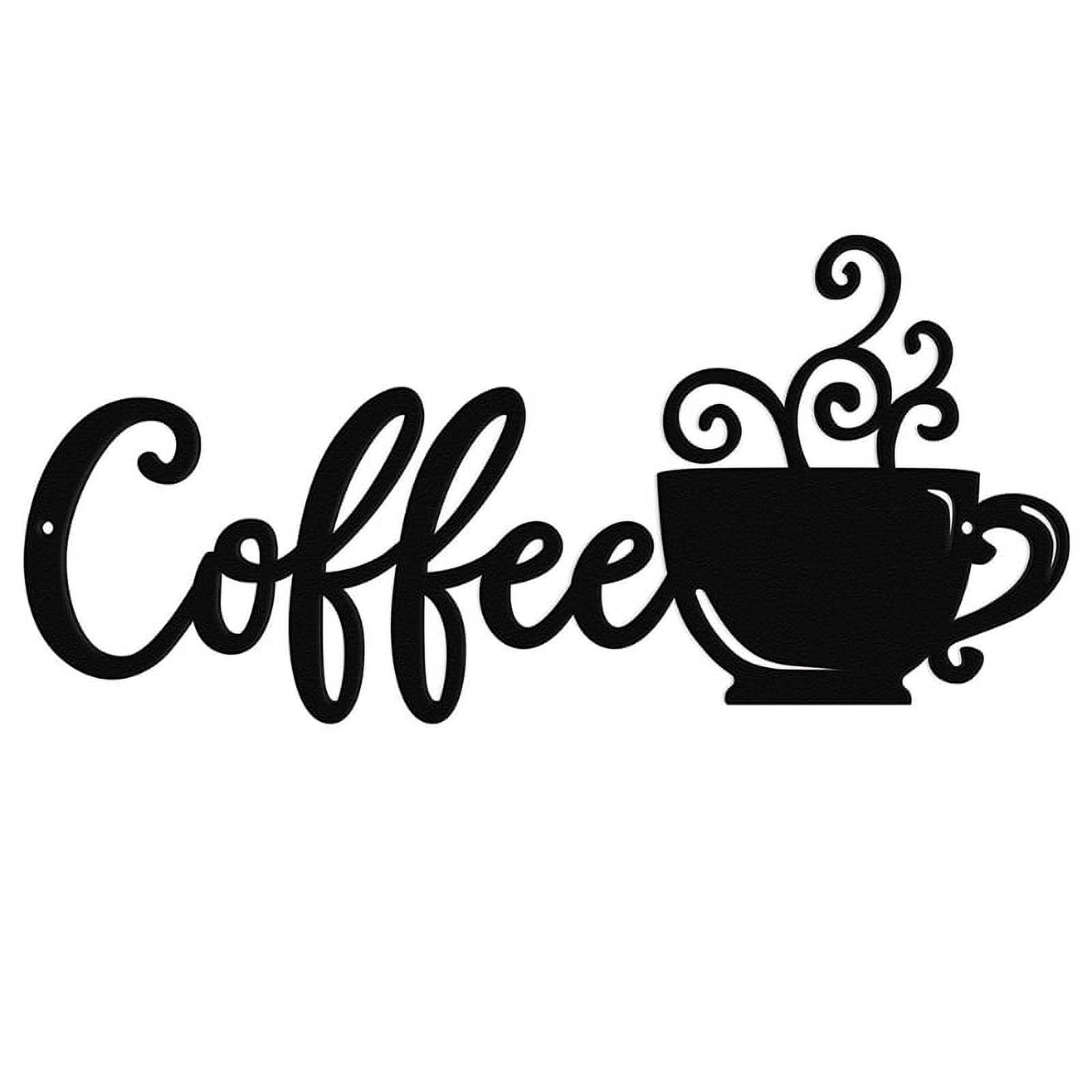 GENEMA Coffee Bar Sign Metal Art Wall Decor with Coffee Mug for Coffee ...