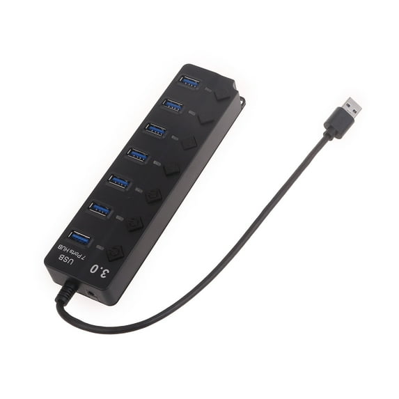 GENEMA Convenient 7 Port USB Hub Individual On Off Power Switches USB ...