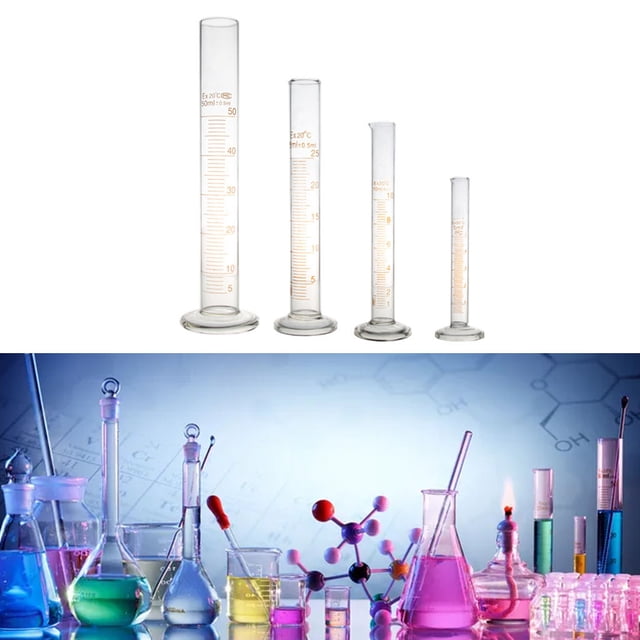 GENEMA Glass Graduated Cylinder with Clear Scale Glass Measuring ...