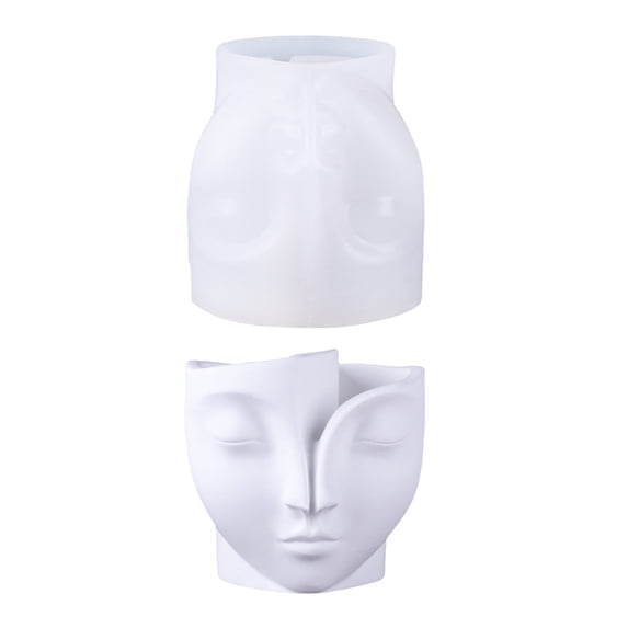 GENEMA Human Face Shape Silicone Mold Flower Pots Moulds Resin Craft ...