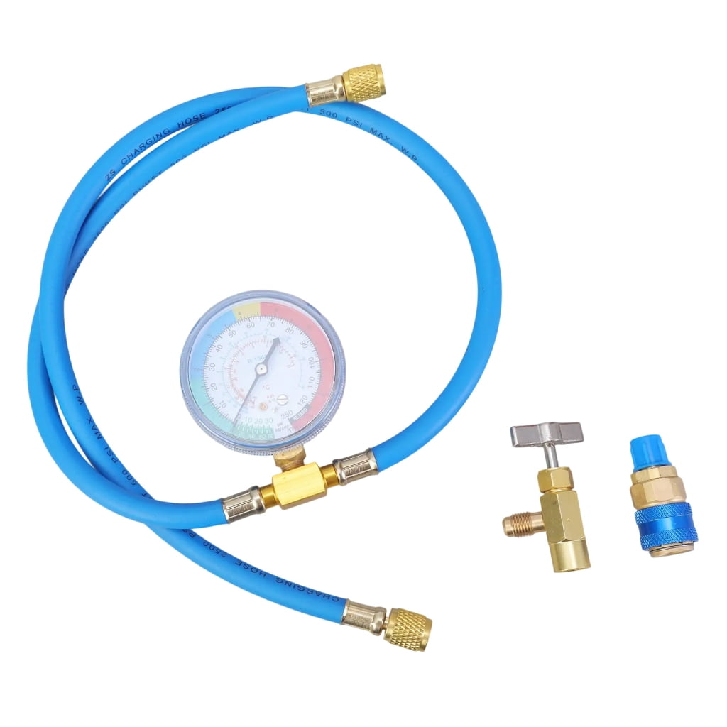 GENEMA Low Pressure R134a Recharge Hose Set with Gauge For Vehicle ...