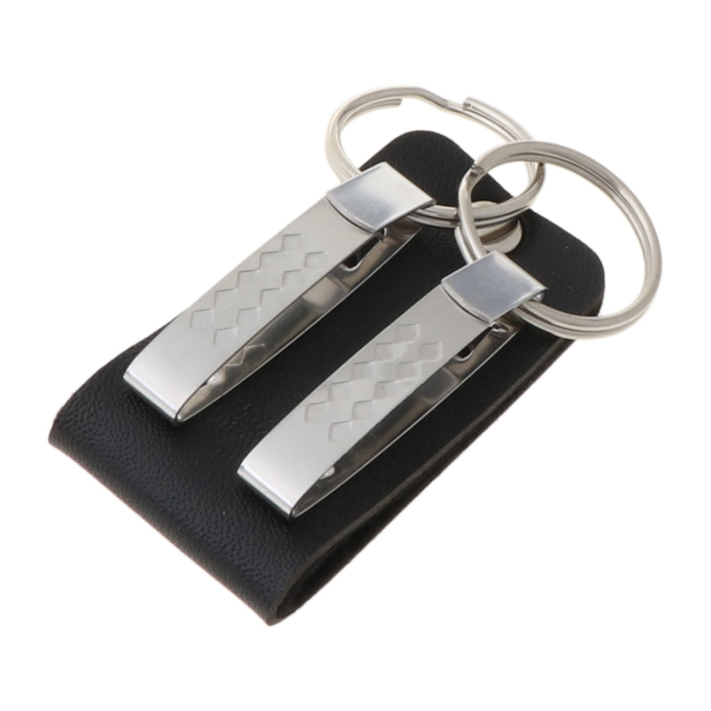 GENEMA Men Leather Belt Loop Keychain with 2 Detachable Clips Key Ring ...