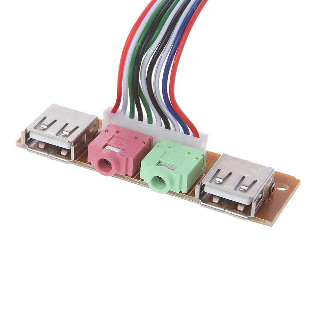 GENEMA PC Computer Case Front Panel USB Audio Port Mic Earphone Cable ...