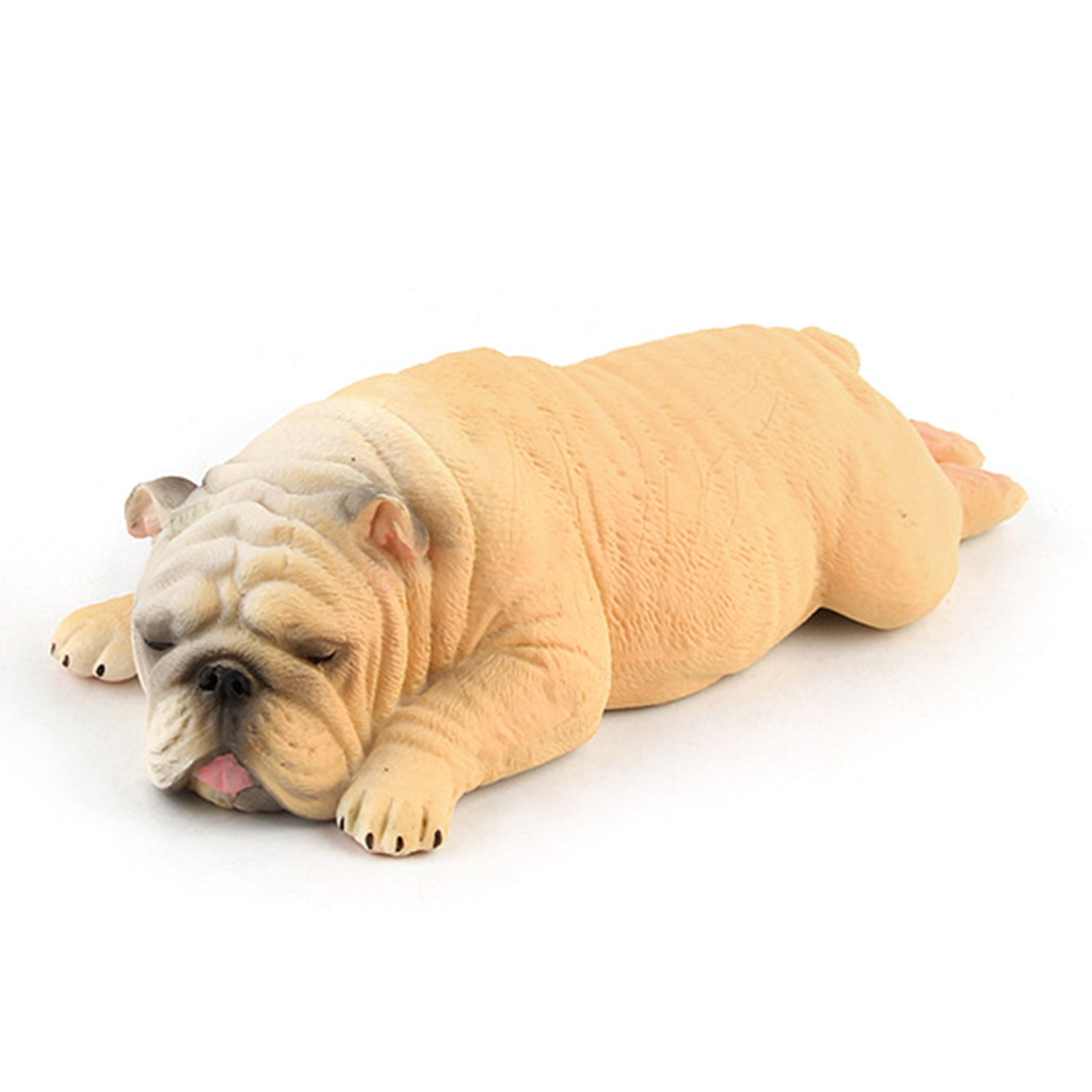 GENEMA Realistic Puppy Bulldog Figurine Statue Sculpture Model for Dog ...