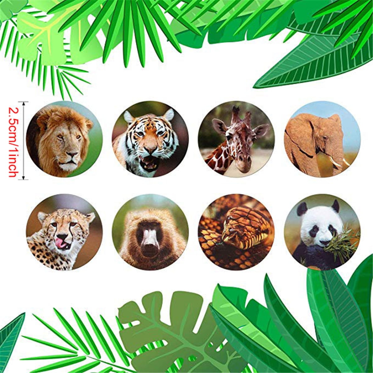 GENEMA Realistic Zoo Animal Sticker Safari Animal Jungle 500Pcs Per ...